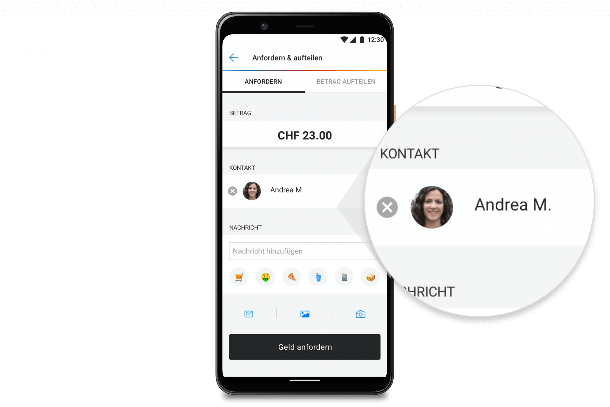 Geld senden und anfordern mit der TWINT App - Unter Freunden twinten