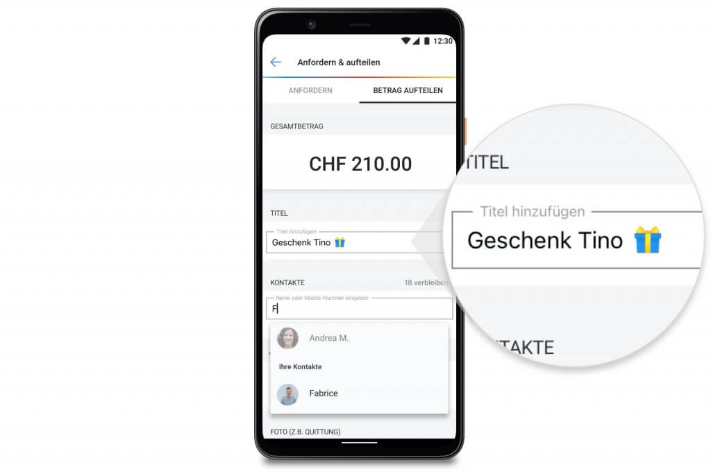 Geld senden und anfordern mit der TWINT App - Unter Freunden twinten