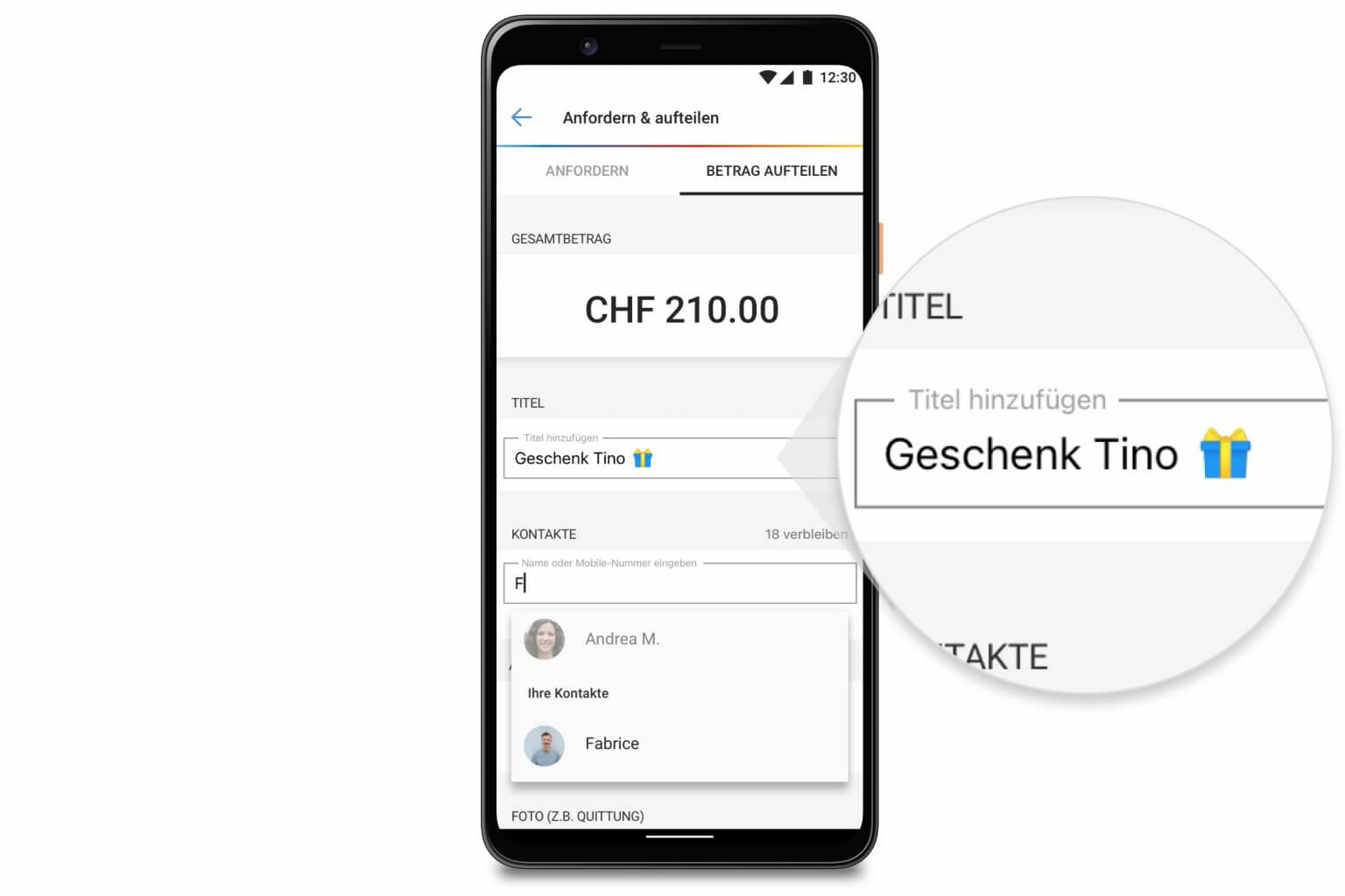 Geld senden und anfordern mit der TWINT App - Unter Freunden twinten